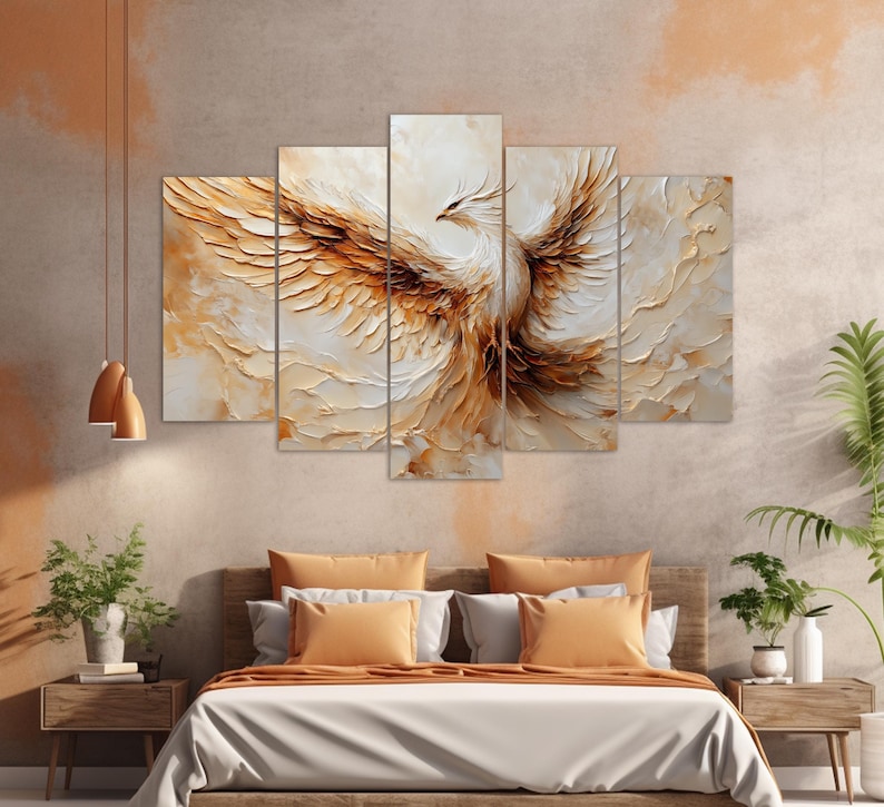 Phoenix Bird Canvas Print, Abstract Phoenix Painting, Greek Mythology ...