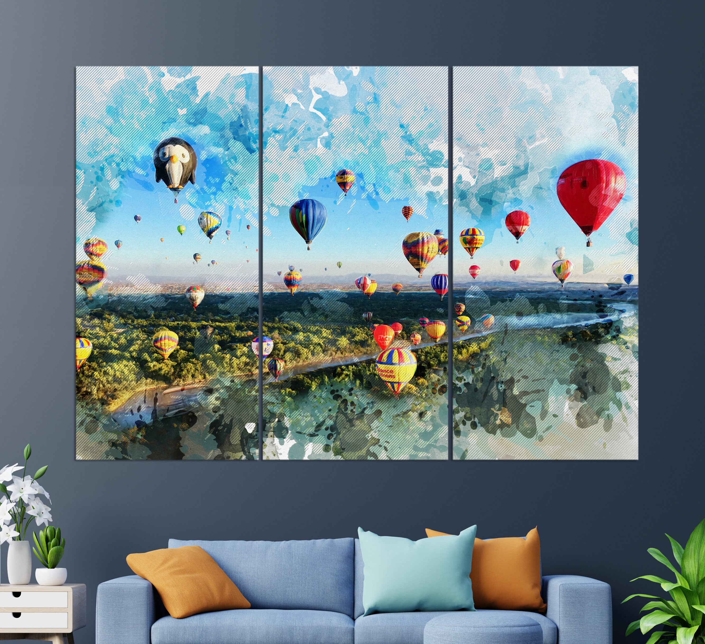 Albuquerque Balloon Fiesta Canvas Art Abstract Albuquerque | Etsy