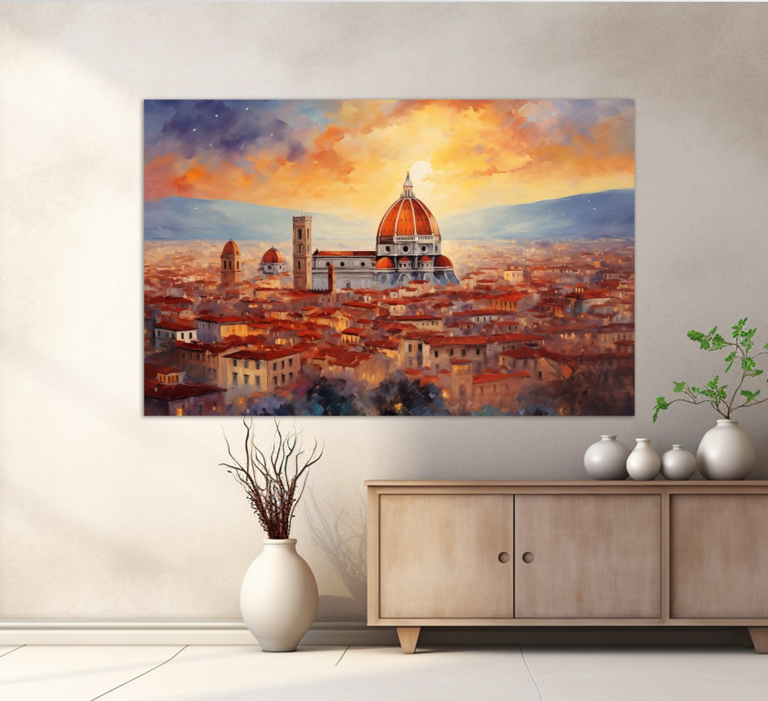 Vintage Florence Oil Painting, Florence Canvas Print, Florence Canvas ...