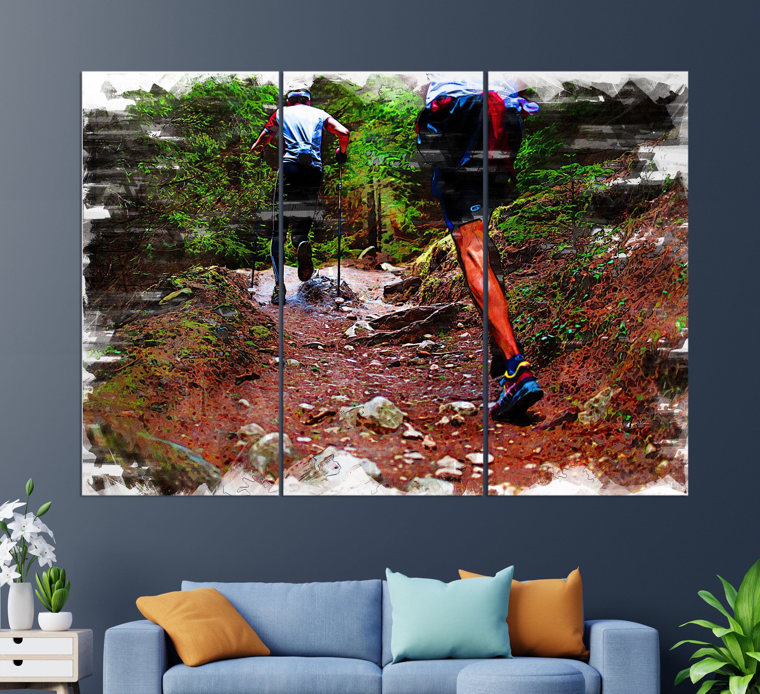 Running Wall Art Orienteering Canvas Print Orienteering Wall - Etsy