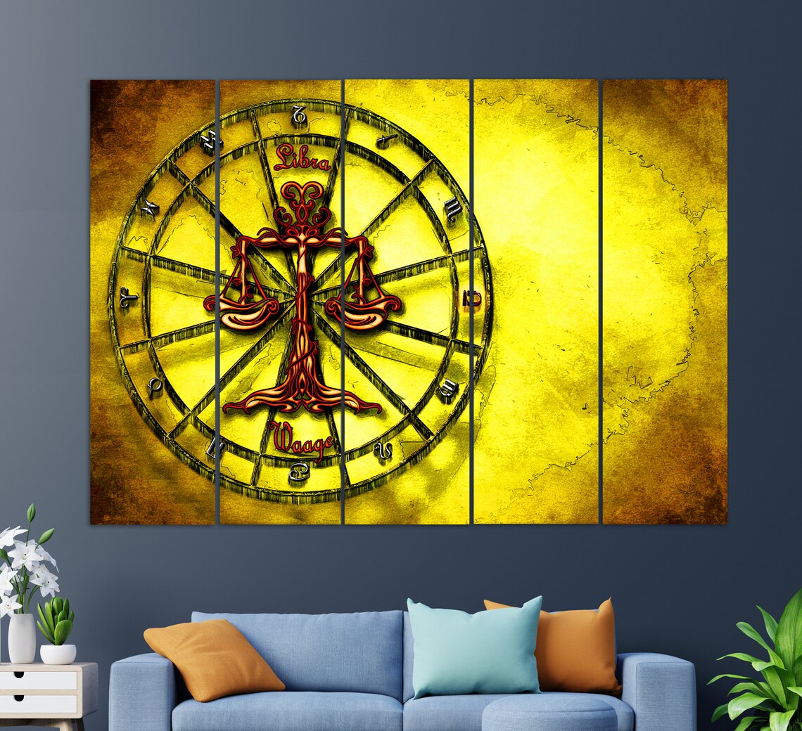 Libra Sign Canvas Print Zodiac Wall Art Astrology Wall Art | Etsy