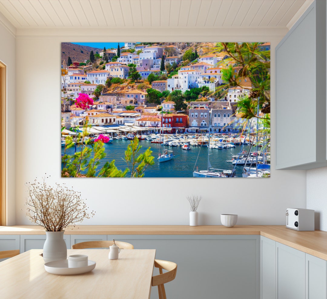 Hydra Island, Greece Canvas Art, Hydra Painting, Hydra Wall Art, Hydra ...
