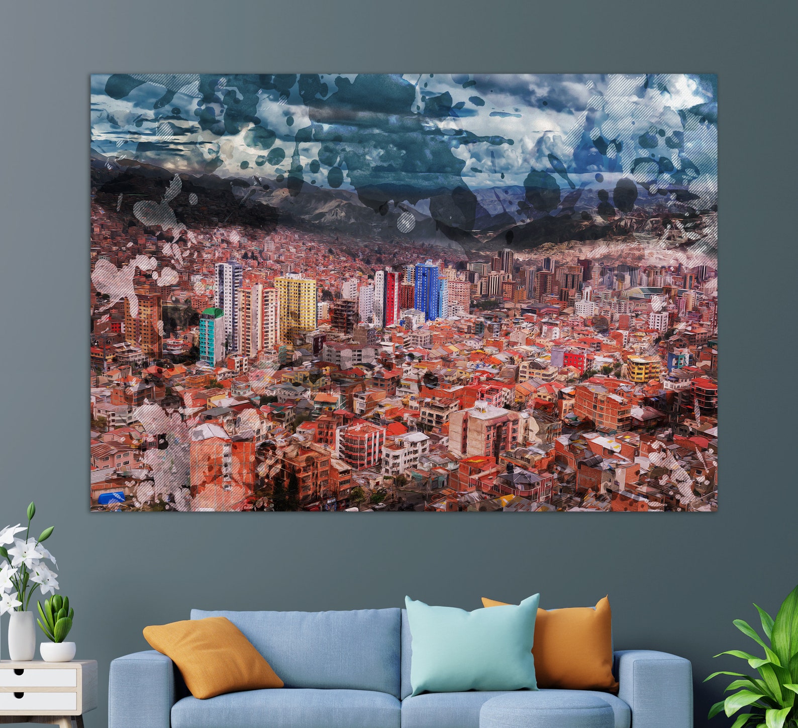 La Paz Canvas Print, La Paz Painting, Bolivia Canvas Art, Bolivia Wall ...