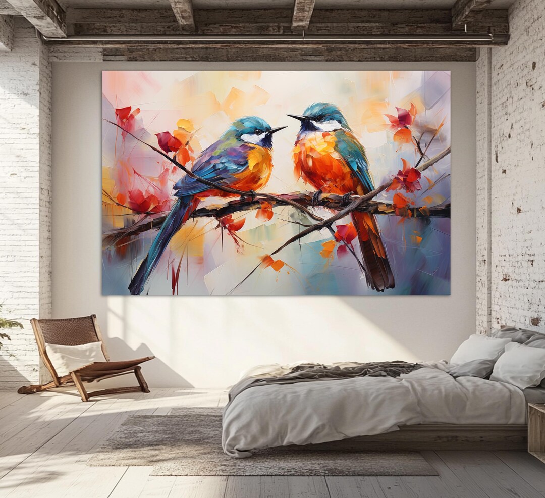 Abstract Birds Painting, Birds Canvas Print, Birds Wall Art, Wild ...