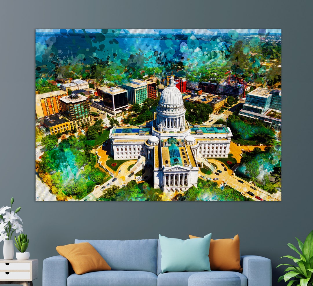 Madison Wall Art, Abstract Madison Canvas Print, Madison Skyline ...