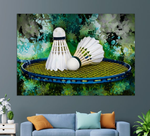 Badminton Wall Art Abstract Badminton Canvas Print Badminton | Etsy