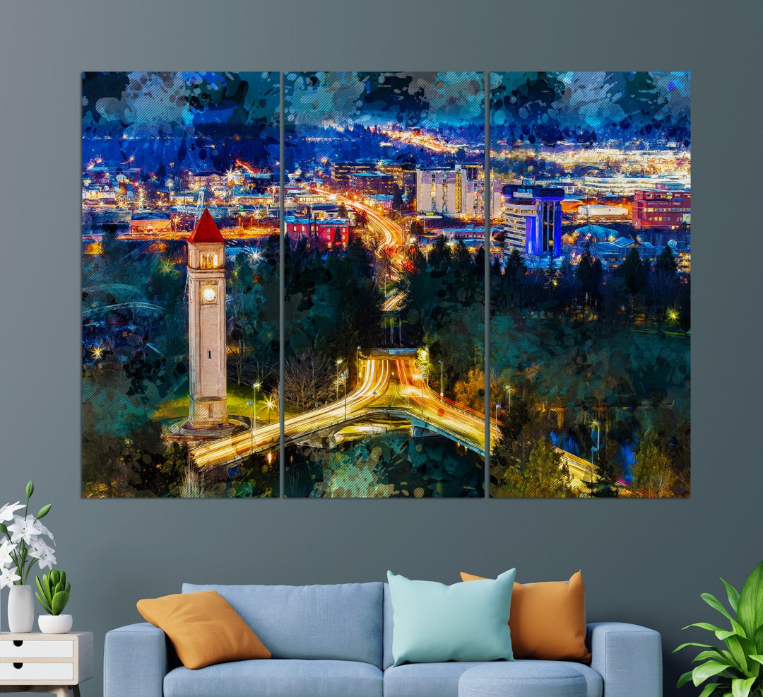 Spokane Canvas Print, Spokane Wall Art, Abstract Spokane Painting ...