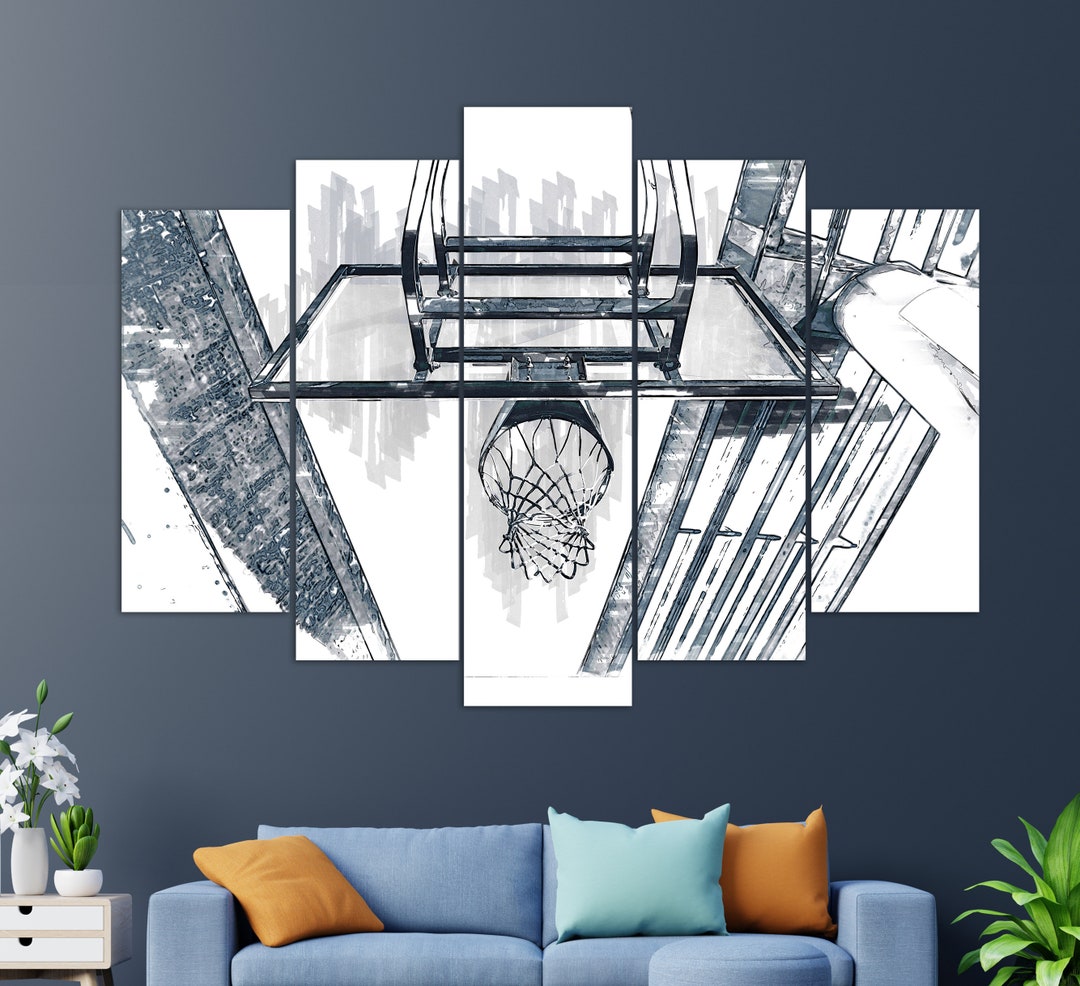 Basketball Wall Art Abstract Basketball Hoop Canvas Print - Etsy
