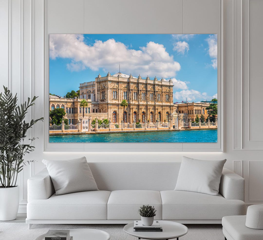 Dolmabahce Palace in Istanbul Canvas Print, Istanbul Painting, Turkey ...
