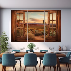 Window to Scenic Arizona Desert Canvas Print, Open Window Wall Art ...