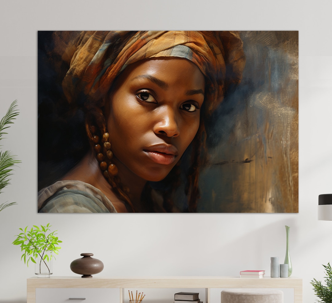 Abstract African Woman Face Canvas Print, Faces Wall Art, African Woman ...