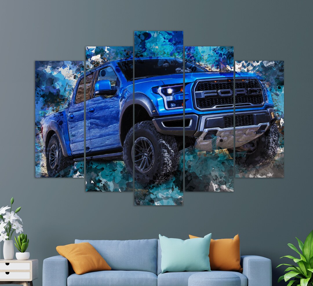 Ford F 150 Raptor Canvas Print, Ford Raptor Painting, Abstract Ford ...