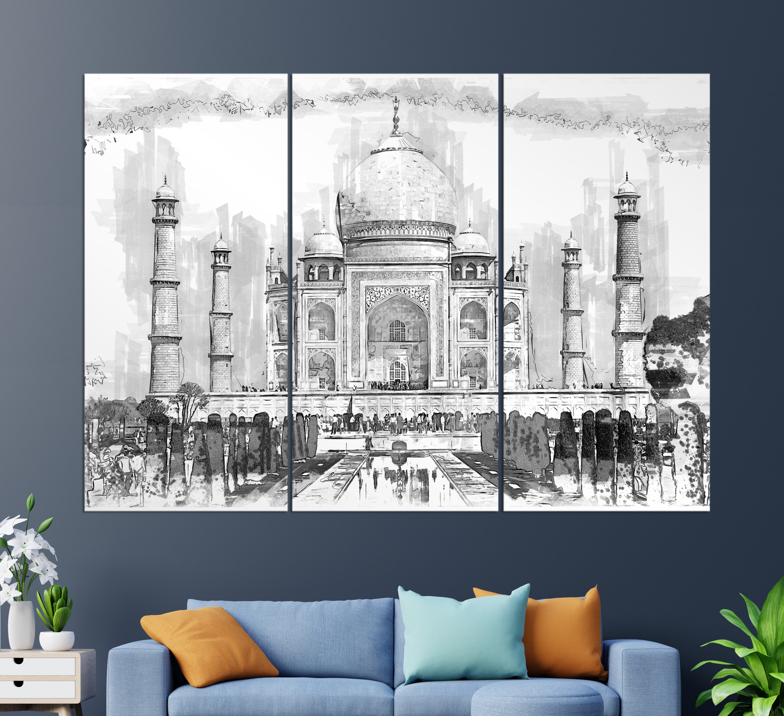 Taj Mahal Canvas Print Taj Mahal Painting India Wall Art | Etsy