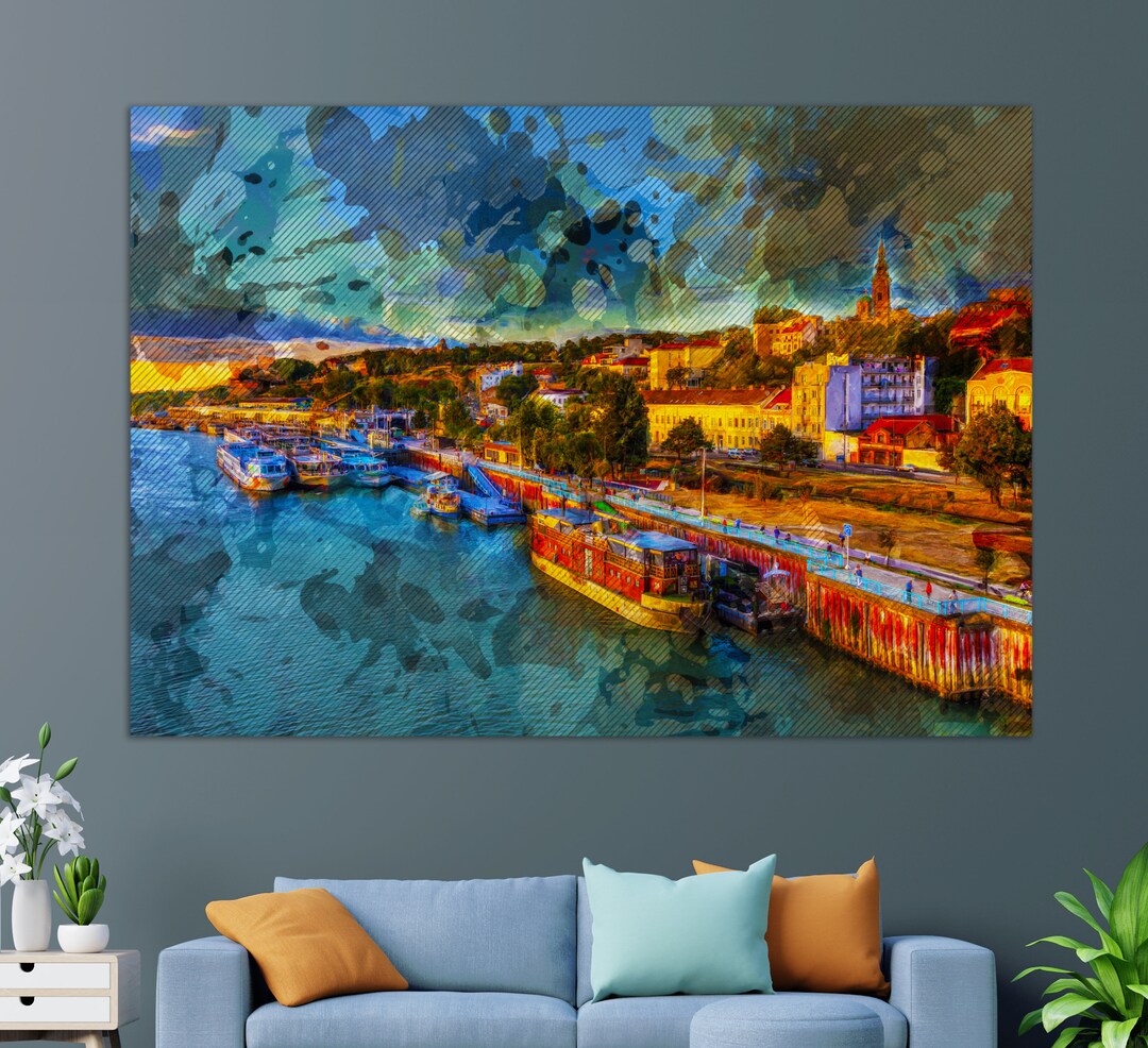 Abstract Belgrade Canvas Print, Belgrade Painting, Belgrade Wall Art ...
