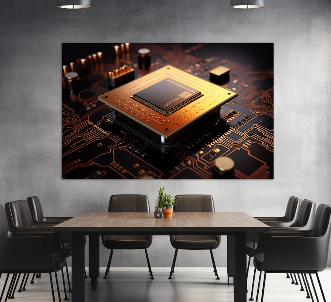 Micro Processor Canvas Print, Technology Wall Art, Engineer Office Wall ...