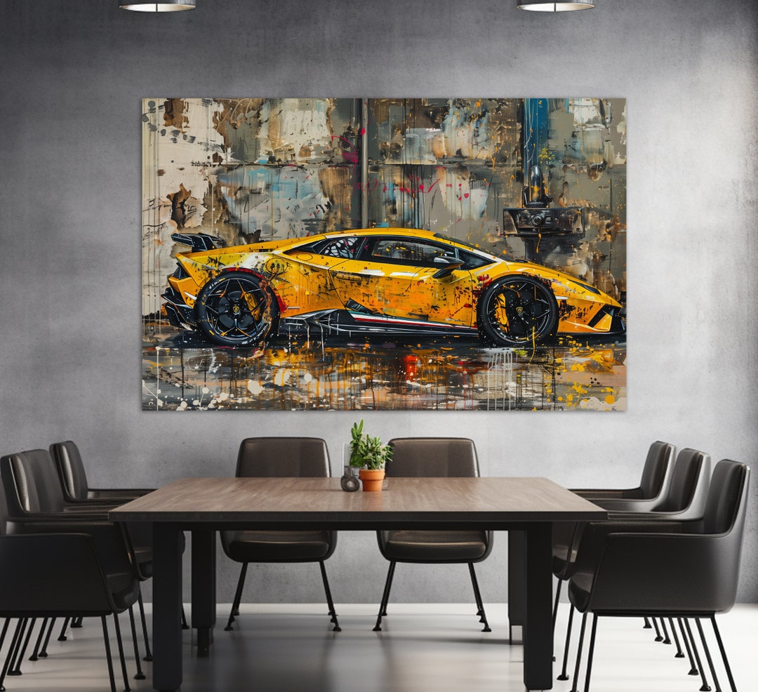 Lamborghini Huracan Canvas Print, Lamborghini Painting, Sport Cars Wall ...