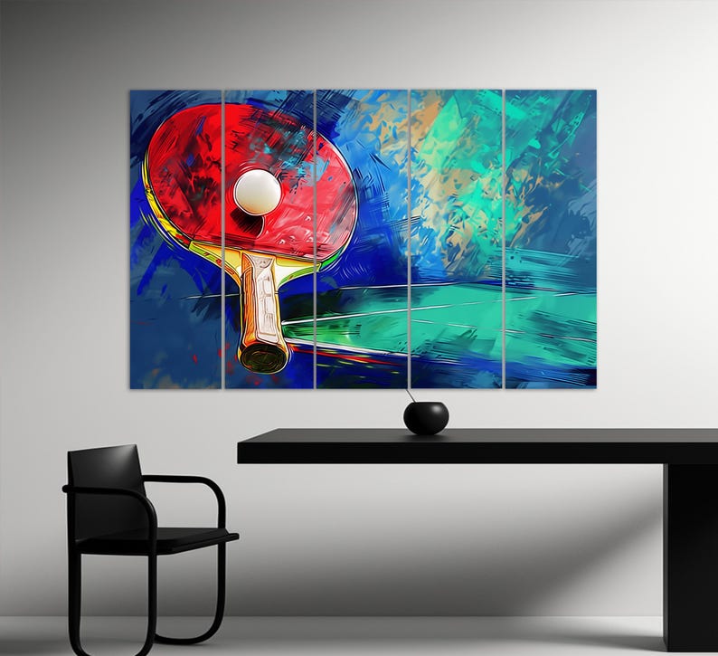 Abstract Table Tennis Canvas Print, Table Tennis Wall Art, Table Tennis ...