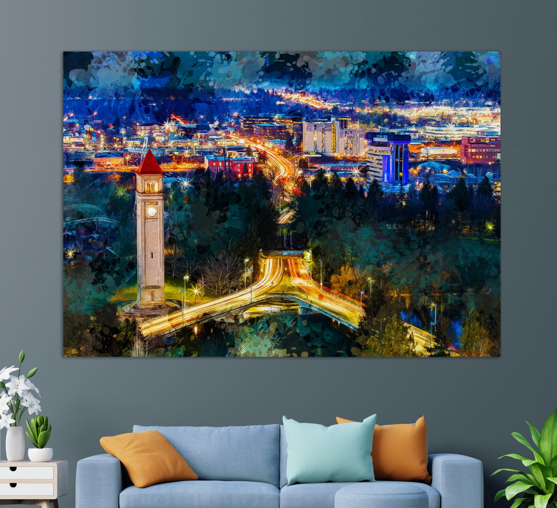 Spokane Canvas Print Spokane Wall Art Abstract Spokane - Etsy