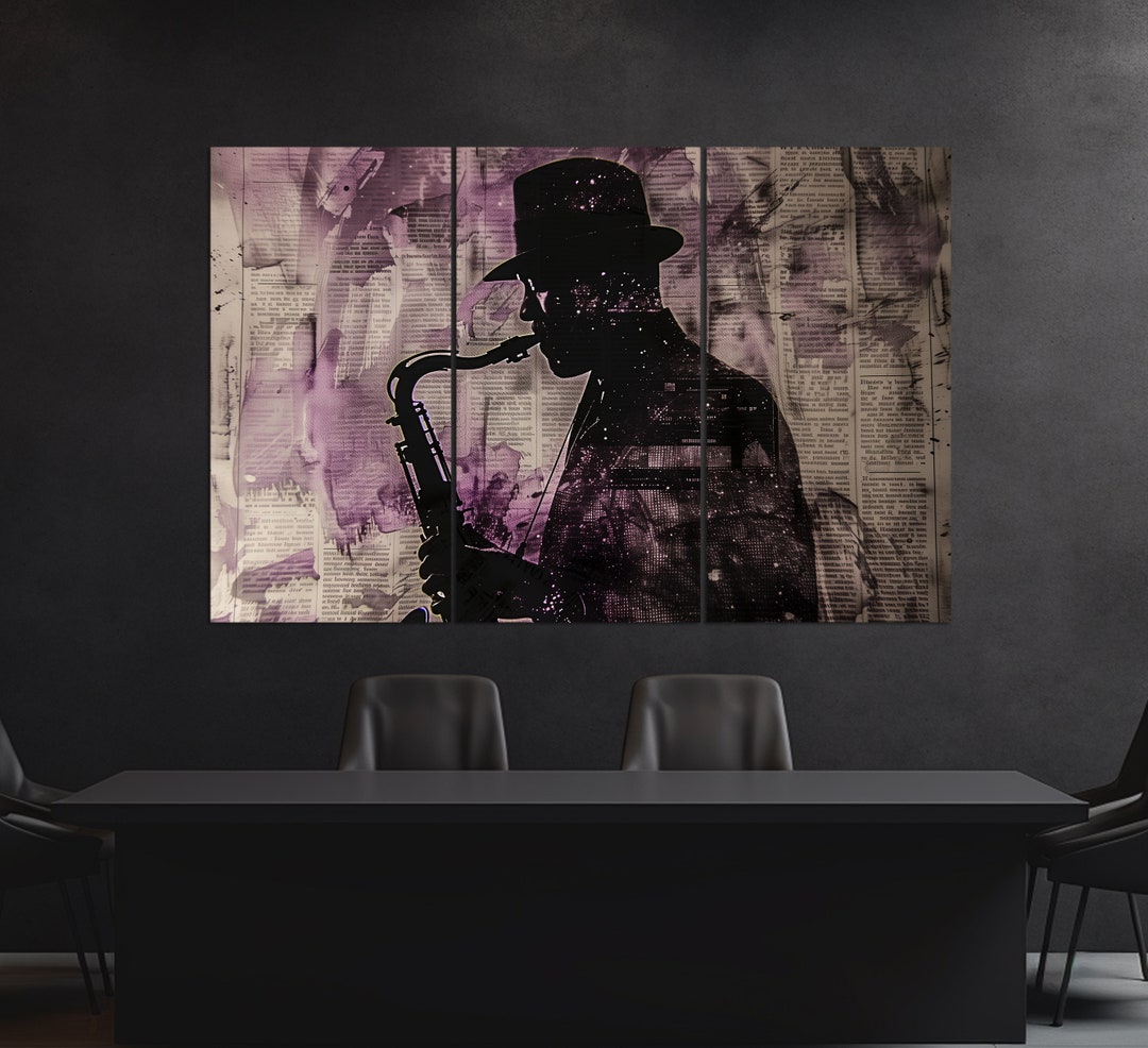 Jazz Wall Art, Abstract Saxophone Wall Art, Saxophone Canvas Print ...