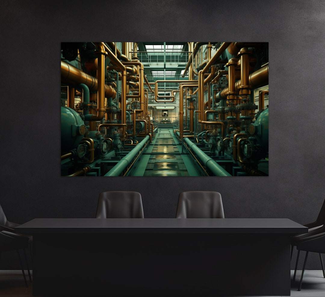 Industrial Wall Decor, Engineer Gift, Technological Wall Art, Factory ...