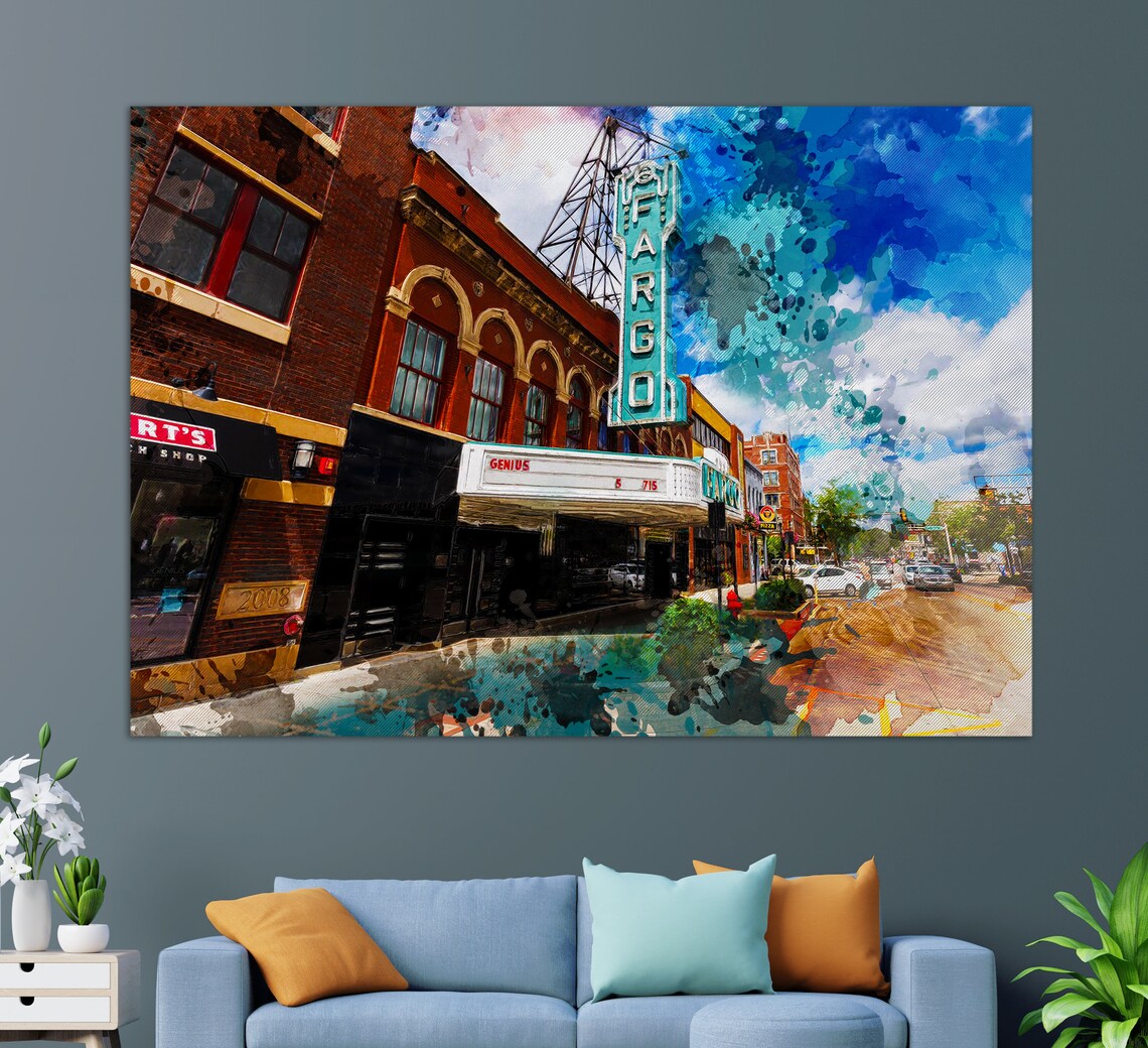 Fargo Theatre Canvas Print Fargo Wall Art Abstract Fargo - Etsy