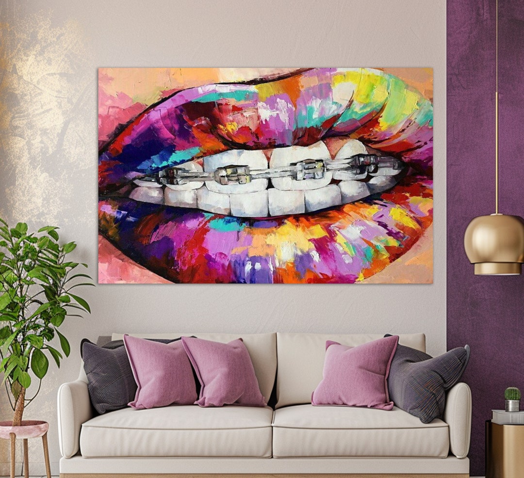 Braces Canvas Print, Orthodontist Wall Art, Orthodontist Gift ...