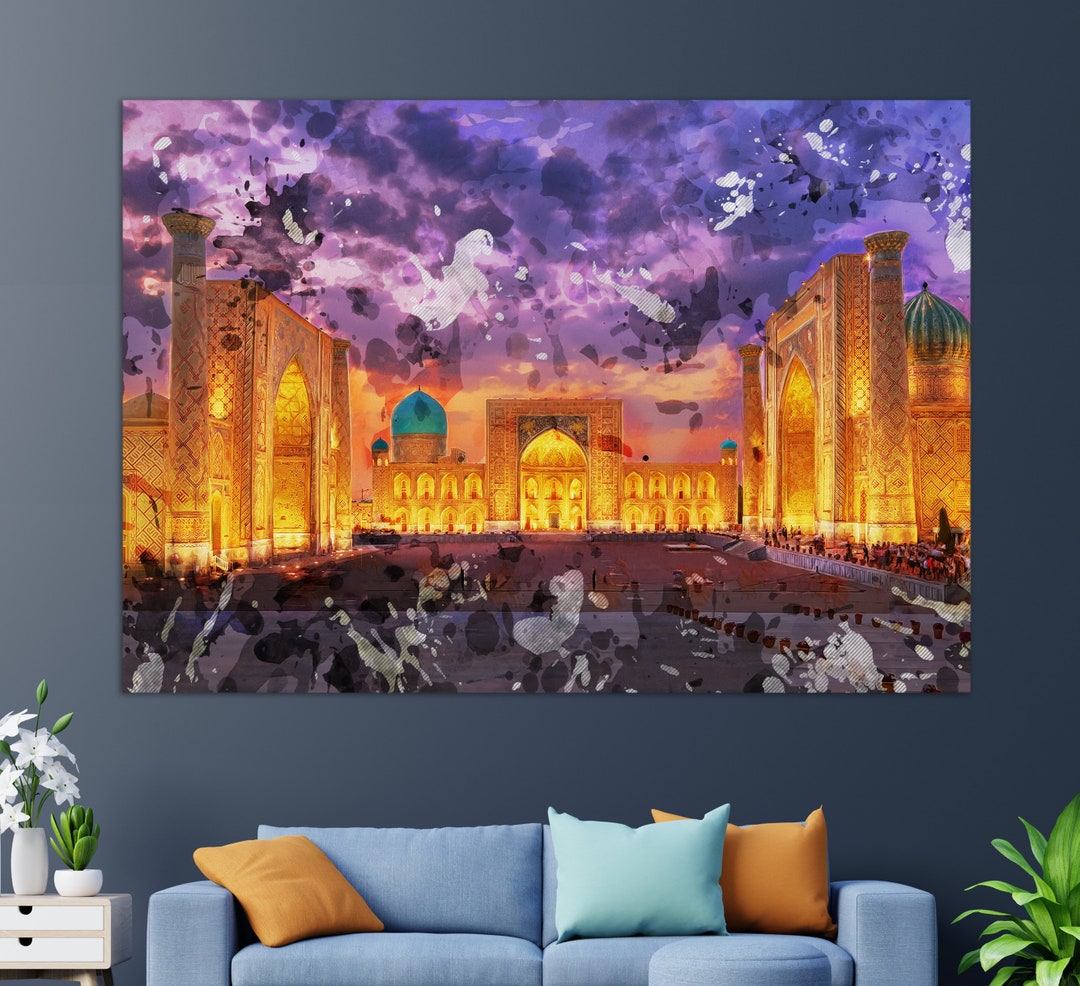 Samarkand, Uzbekistan Canvas Print, Samarkand Painting, Samarkand Wall ...