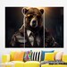 Abstract Police Wall Art, Bear Police Officer Canvas Print, Abstract ...
