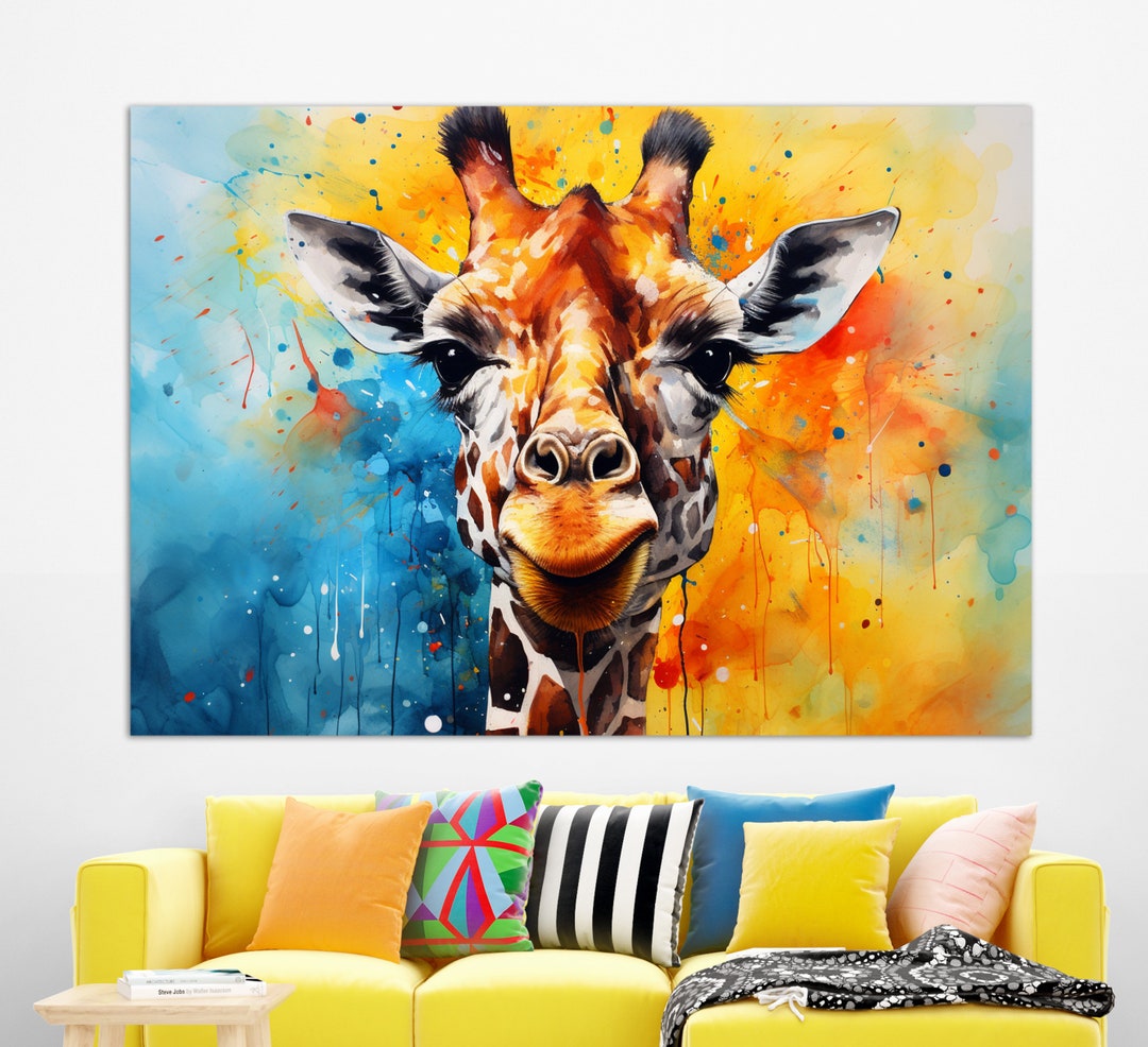 Abstract Giraffe Painting, Giraffe Canvas Print, Giraffes Wall Art - Etsy