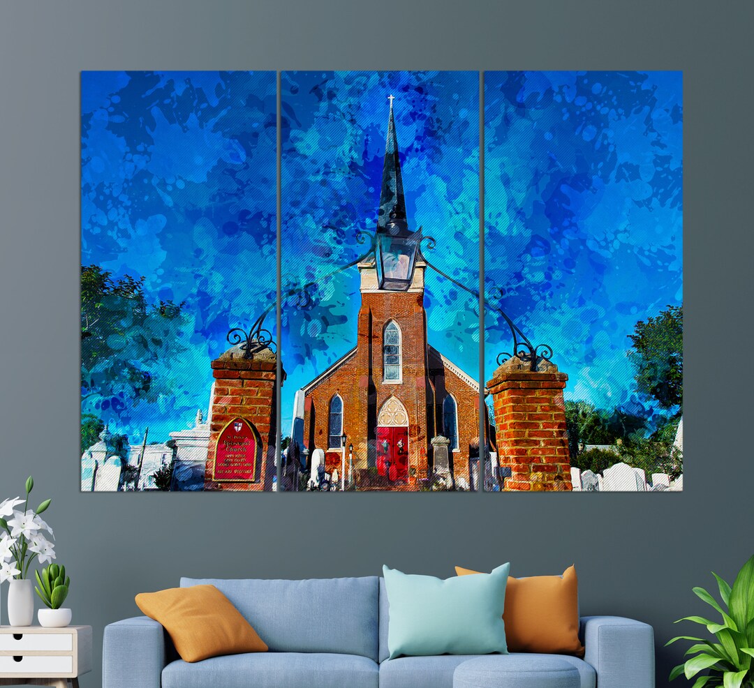 St. Peter's Episcopal Church, Lewes Canvas Print, Lewes Church Painting ...