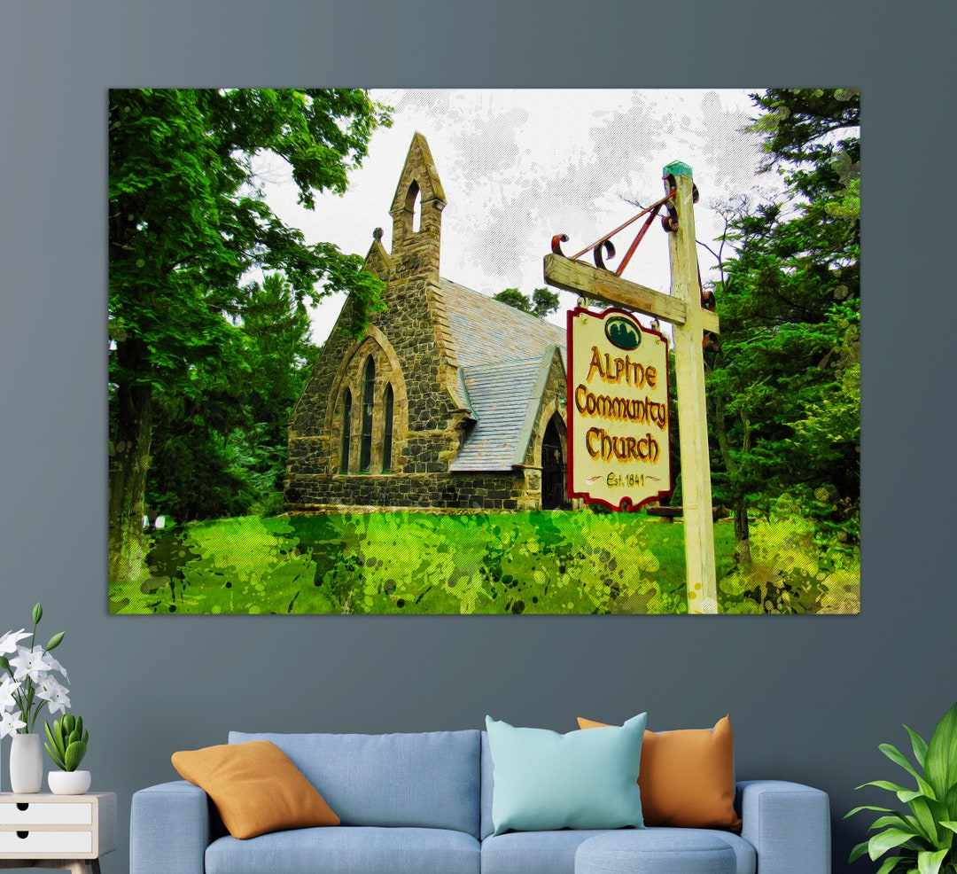 Alpine Community Church, New Jersey Canvas Print, Alpine Church ...