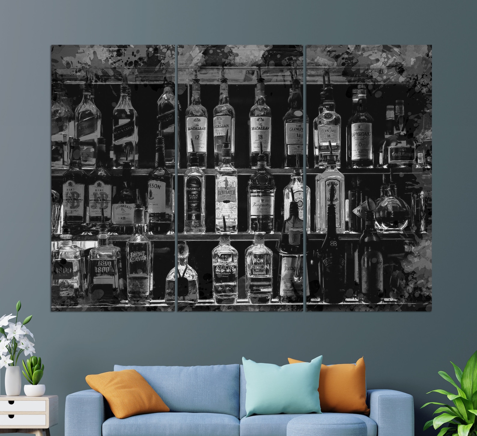 Alcohol Wall Art Bottles With Alcohol Drinks Canvas Print - Etsy