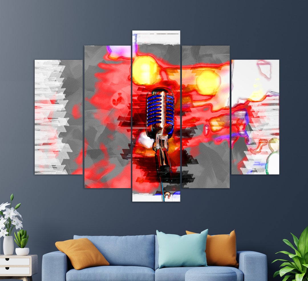 Abstract Microphone Wall Art Microphone Canvas Print - Etsy