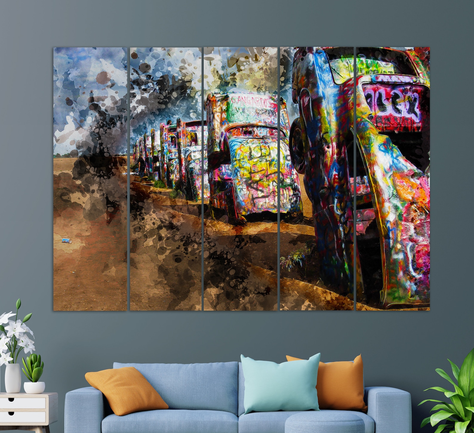 Cadillac Ranch Canvas Print Cadillac Ranch Painting Amarillo - Etsy