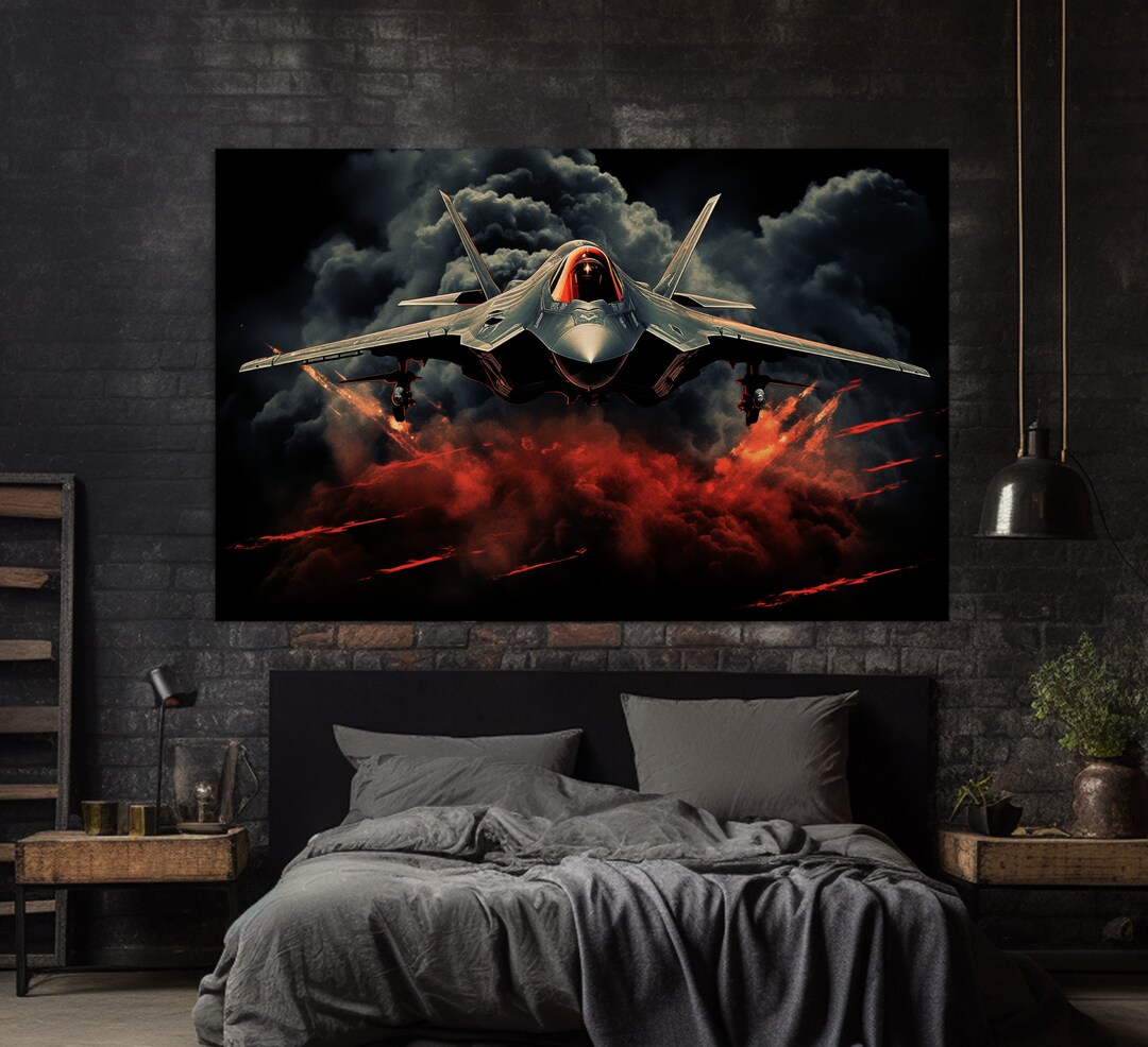 Lockheed Martin F-35 Lightning II Canvas Print, F-35 Aircraft Painting ...