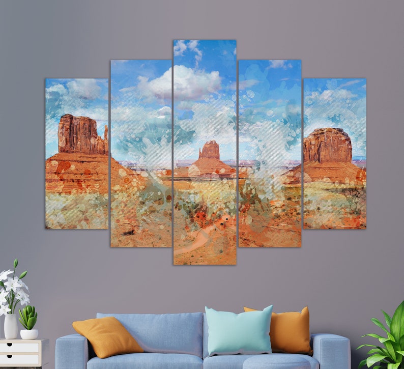 Monument Mesa Abstract Canvas Print Mesa Canvas Art Arizona | Etsy