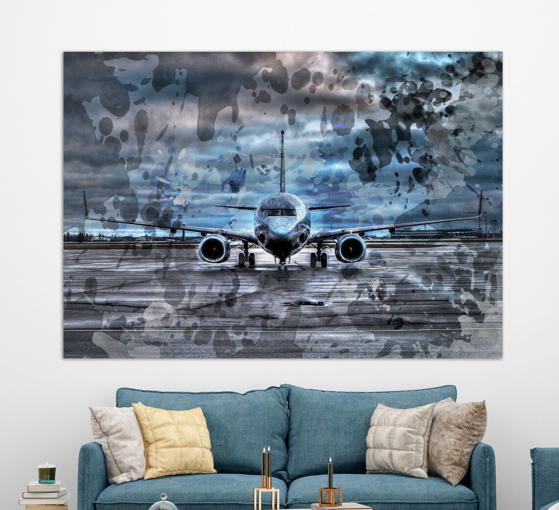 Boeing 737 Canvas Print Pilot Gift Boeing Painting Aircraft - Etsy