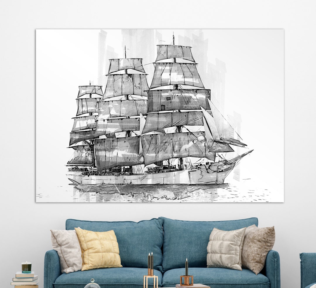 Sailing Vessel Canvas Print Sailing Ship Wall Art Sailing Yacht