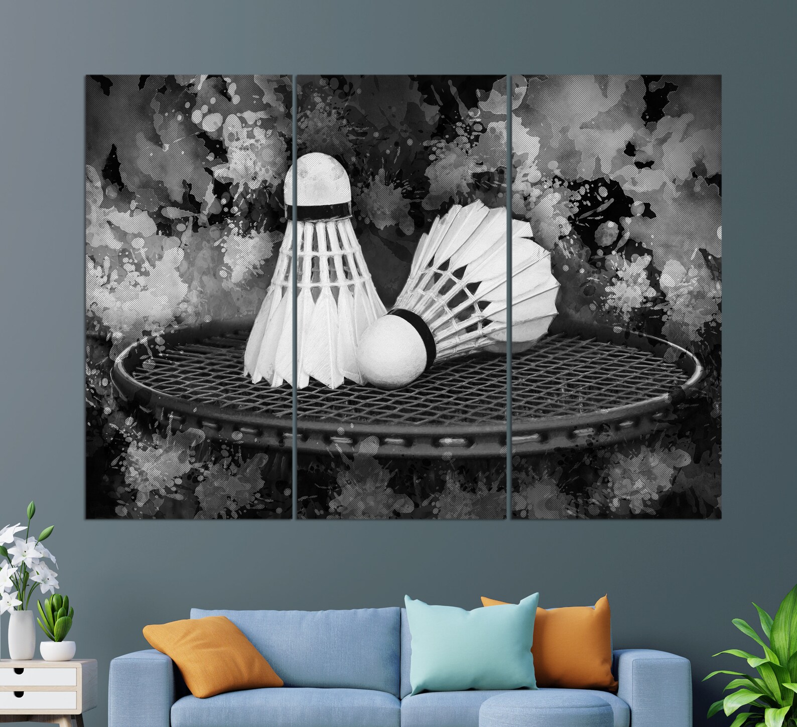 Badminton Wall Art Abstract Badminton Canvas Print Badminton - Etsy