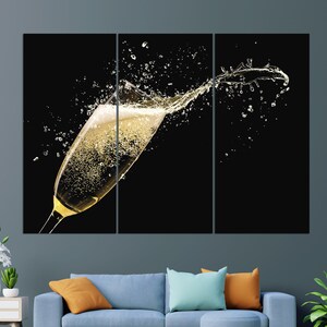 Champagne Splashes Canvas Print, Alcohol Wall Art, Champagne Canvas ...