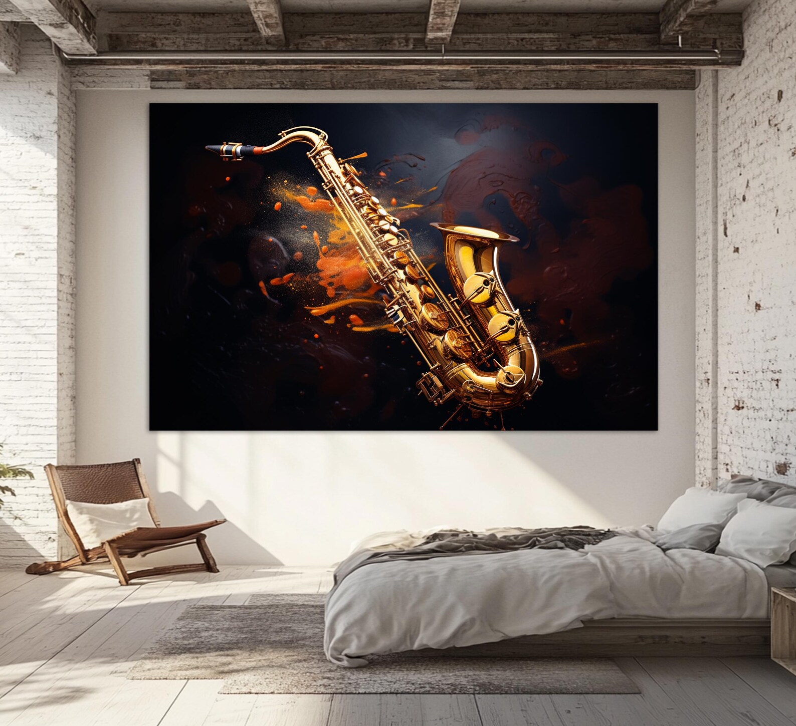 Abstract Saxophone Wall Art, Saxophone Canvas Print, Saxophone Painting ...