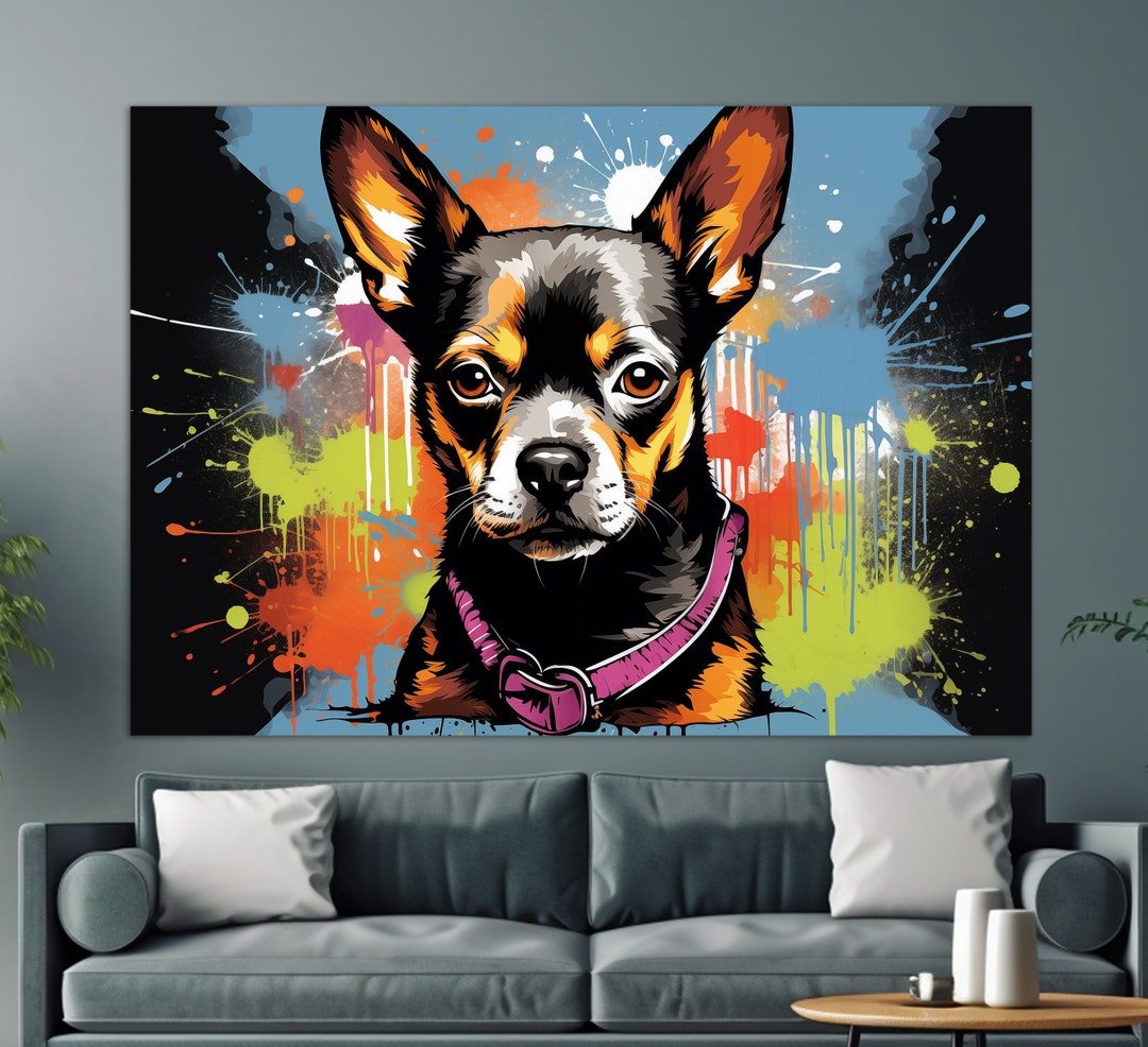 Criminal Dog Graffiti Art, Gangster Dog Pop Art Canvas Print - Etsy