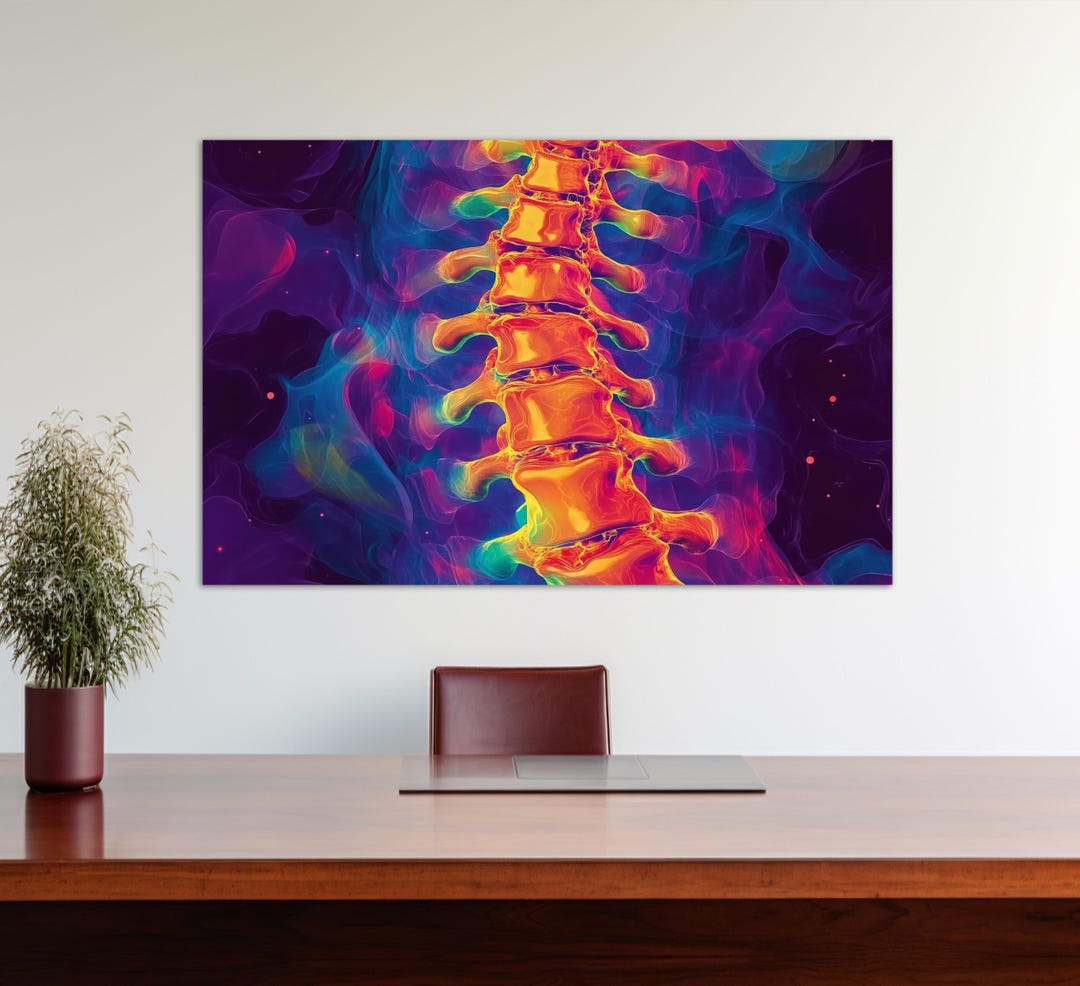 Anatomy of the Spine Canvas Print, Surgeon Gift, Chiropractor Gift, Anatomy Wall Art, Healthcare ...