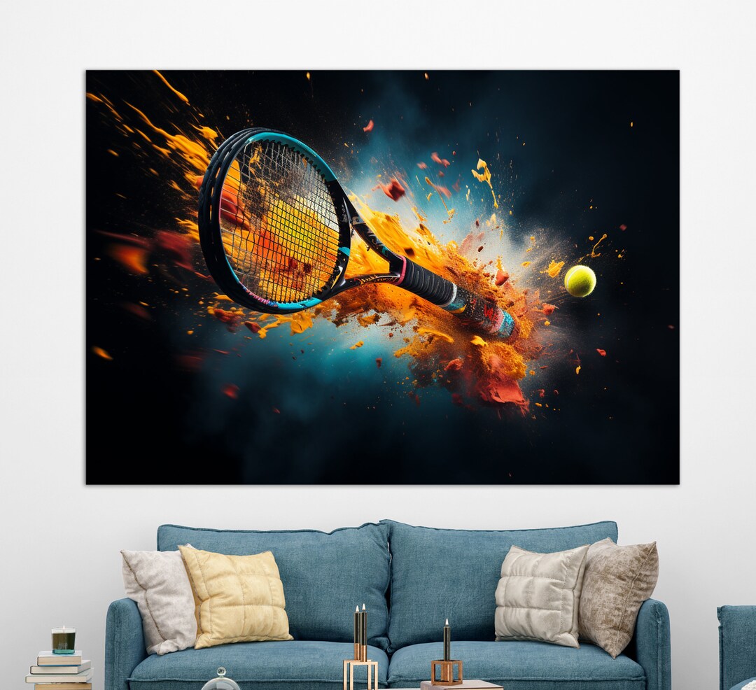 Tennis Canvas Print, Tennis Wall Art, Abstract Tennis Painting, Tennis ...