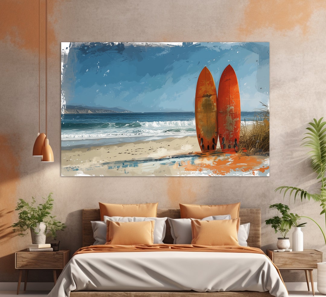 Surfing Wall Art, Surfing Boards Print, Surfing Canvas Print, Surfer ...