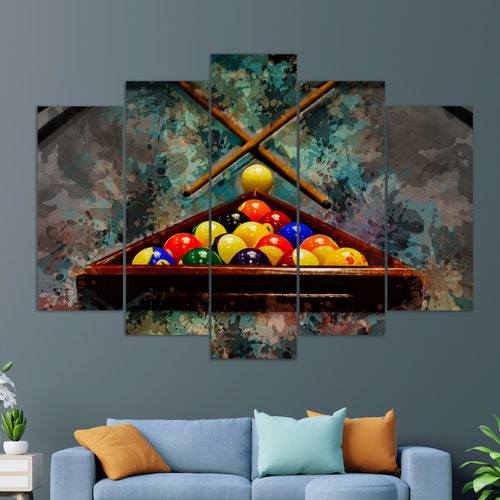 Billiards Wall Art Billiard Painting Billiard Canvas Print - Etsy