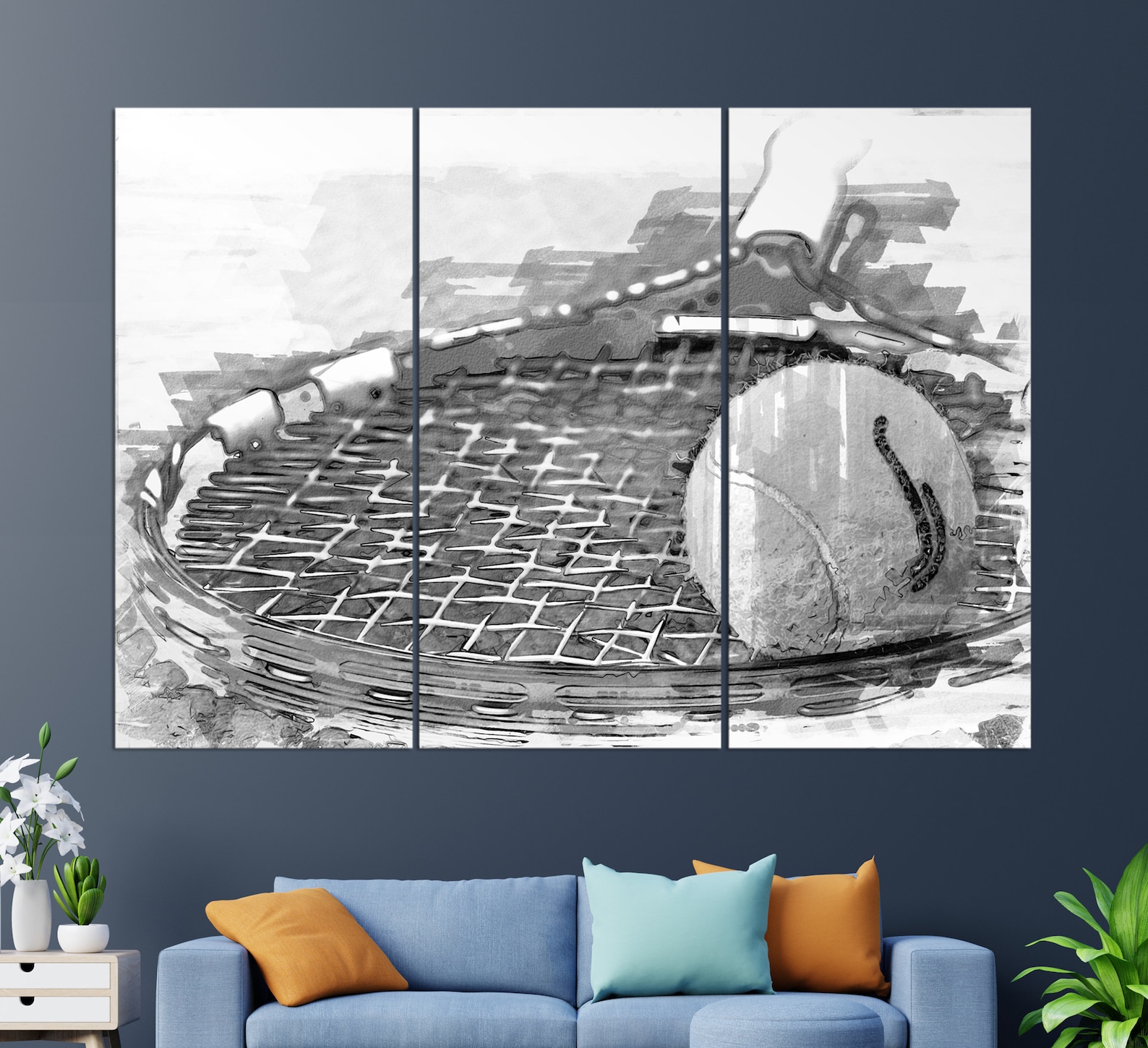 Tennis Wall Art Abstract Tennis Canvas Print Tennis | Etsy