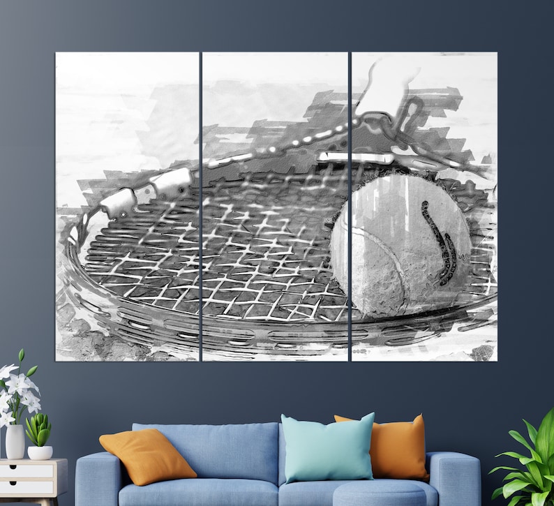 Tennis Wall Art Abstract Tennis Canvas Print Tennis | Etsy