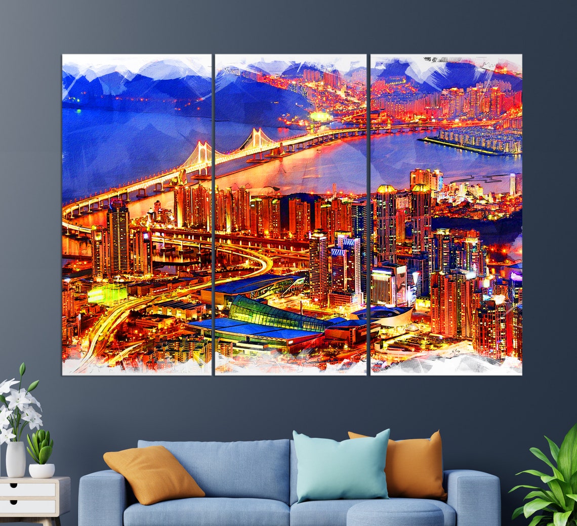 Busan Canvas Print Busan Painting Busan Wall Art South - Etsy