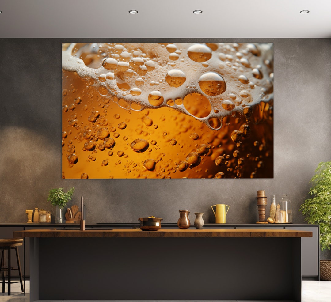 Beer Wall Art, Abstract Beer Canvas Print, Beer Painting, Beer Pub Wall ...